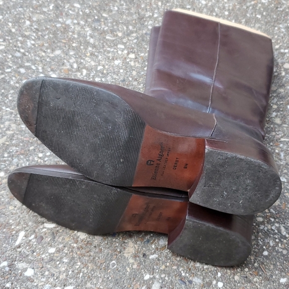 Etienne Aigner | Shoes | Etienne Aigner Derby Brown Leather Boots ...